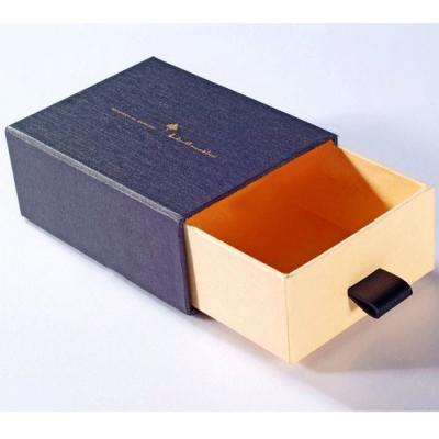 China Ribbon Rigid Cardboard Box Drawer Hot Stamping For Jewelry for sale