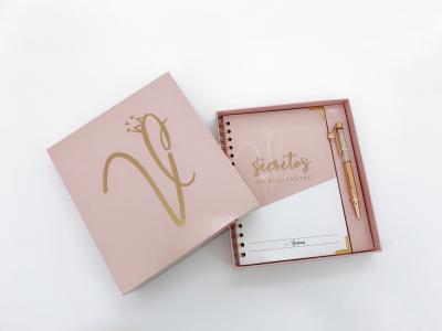 China A5 Spiral Notebook Printing Gold Foiled Planner With Package Box for sale