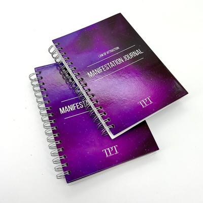 China A5 Hardcover Spiral Notebook Printing Metal Wirebound Journal Printing for sale