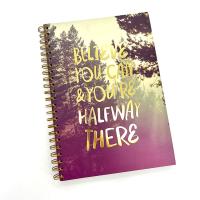 China Hole Punch Golden Binding Spiral Notebook Printing Blank Pages for sale