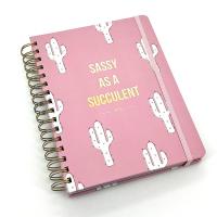 China Mylar Index Tabs Spiral Notebook Printing Service With Elastic Band for sale