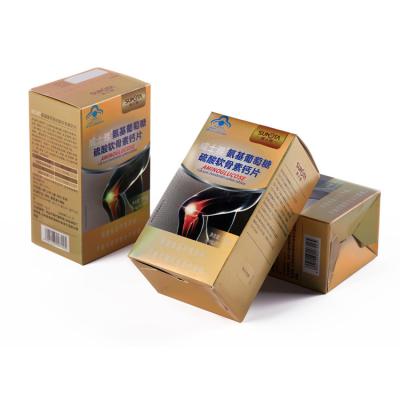 China FSC 375gsm Cardboard Medicine Packaging Box Auto Bottom Phamacy Paper Carton Printing for sale