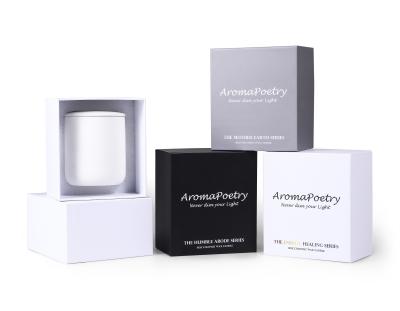 China Black Paper Candle Package Box Cosmetic Rigid Paper Box For Candle for sale