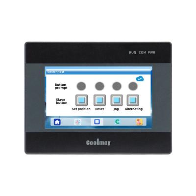 China RS232 Port 4AD 2DA PLC HMI All In One with 12DI/12DO Transistor Relay Digital Output for sale