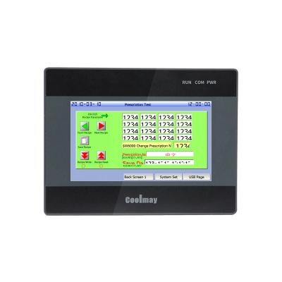 China Coolmay 4.3inch Integrated HMI PLC with 12DI/12DO and RS232 RS485 Communication for sale