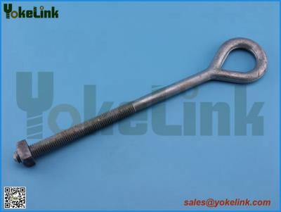 China Carbon steel HDG oval eye bolt for sale