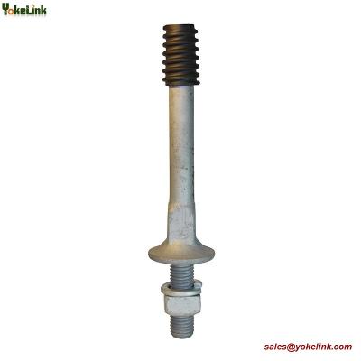 China Long Shark / Short Shark Forged steel Crossarm Insulator Pin with Nylon thread For line hardeare for sale