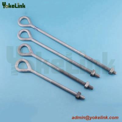 China High tensile Galvanized long  CSA Oval Eye bolt For  Rigging hardware for sale