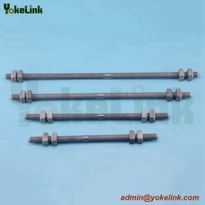 China Hot dip galvanized All Threaded Rods /Double Arming Bolts with nut for sale