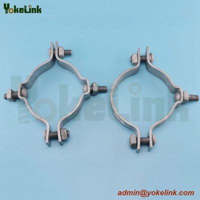 China Double Offset Telescopic Pole Clamp / Pole Mounting Bands / Fasten Clamp for sale