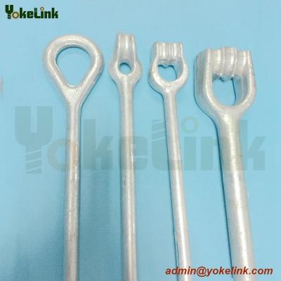 China Forged Thimble Eye Anchor Rod Earth Screw Anchor Rod Hot dip galvanized for sale