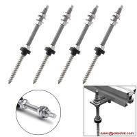 China Stainless Steel Double Threaded Self Drilling Hanger Bolts For Solar Systems for sale