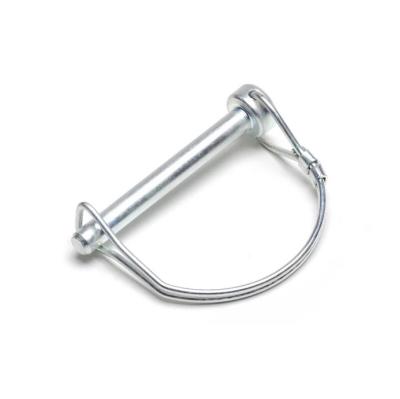 China 1/4'' Round Wire Lock Pin Carbon Steel White Zinc Effective Length 1-3/4'' For Trailer Couplings And Hitches for sale