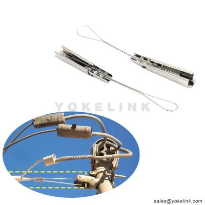 China Fiber Optic Drop Cable Stainless Steel Fitting Clamp Ftth Accessories Wire Tension Clamp for sale