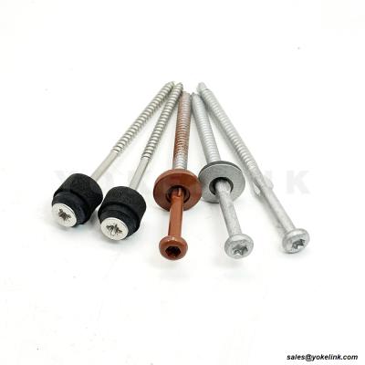 China Steel Structure Fittings Screws Bonded Washer Cross-Slotted Head Roof Sheet Metal Wood Self Tapping Screws for sale