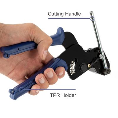China Heavy Steel Metal Zip Tie Cutter Tightener Fastening Cutting up to 12mm Stainless Steel Cable Tie Gun for Outdoor for sale