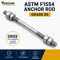 China ASTM F1554 Grade 55 Anchor Rods 3/4''–2 for Utility Pole Foundations for sale