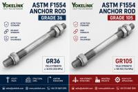 China ASTM F1554 Grade 55 Anchor Rods 3/4''–2 for Utility Pole Foundations for sale