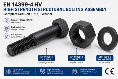 China EN 14399-10 Cup Head HRC Grade 10.9 Structural Bolts Black Oxide for sale