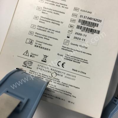 China Edan Limb Electrode Connection Adult Reusable 4mm 1 Box 4pcs REF ECG-FJX42 01.57.040162020 for sale