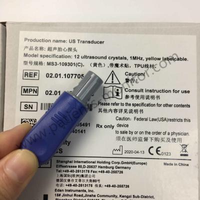 China Edan F9 US Transducer Probe Double Slots 6 Pin Yellow 2.5m TPU IPX8 PN MS3-109301(C) for sale