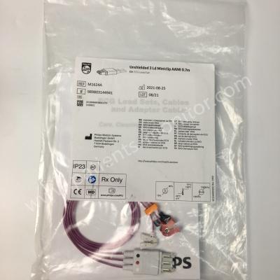 China PHiliph Neonatal  ECG Lead Set Unshielded 3 Lead Miniclip AAMI 0.7M M1624A 989803144941 for sale