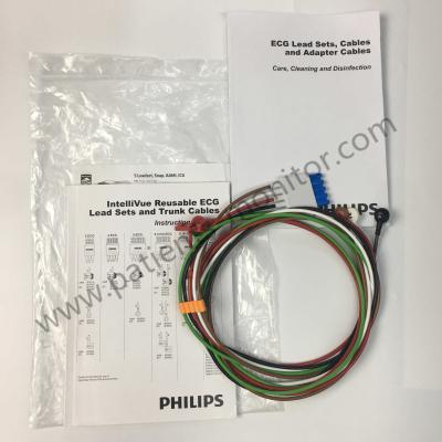 China PHiliph CBL Reusable ECG Leadwires 5 Leadset Snap AAMI ICU M1644A 989803144991 for sale