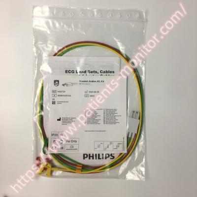 China 989803145101 Medical Equipment Parts PHiliph ECG Lead Set 3 Leadset Grabber IEC ICU 1M M1672A for sale