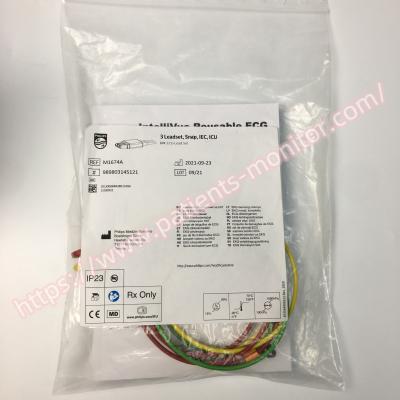 China 989803145121 Patient Monitor Accessories PHiliph ECG Lead Set 3 Leadset Snap IEC ICU M1674A for sale