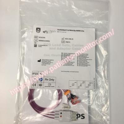 China PHiliph Neonatal ECG Lead Set Unshielded 3 Lead Miniclip AAMI 0.7M M1624A 989803144941 for sale