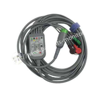 China EDAN ECG Cable Reusable 5 Lead 12 Pin Defib Snap AHA 3.4M REF EC05DAS121 Compatible For EDAN ECG Monitor for sale