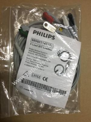 China IEC Leadset 989803143191 5 Lead 12 Pin Grabber suit for VM4 VM6 VM8 Patient Monitor for sale