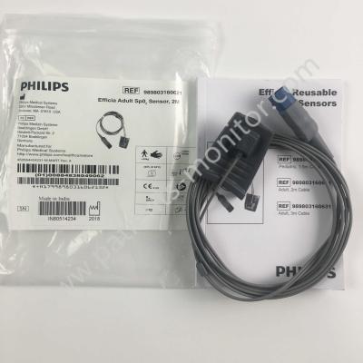 China Efficia Finger cuff Adult SpO2 Sensor REF:989803160621 2M 8-Pin Medical for sale