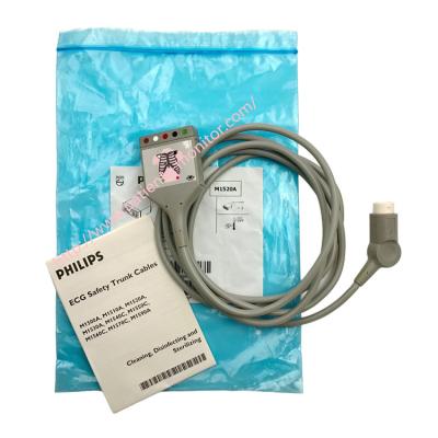China Philipph M1520A ECG 5-Lead Safety Trunk Cable 12pin PN 989803103941 Not Manufactured With Natural Rubber Latex Original for sale