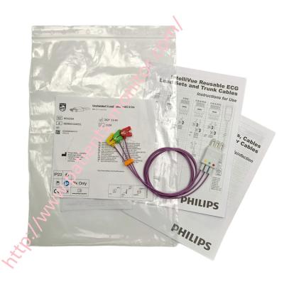 China Philiph M1626A ECG LeadSet Unshielded 3 Lead Miniclip IEC 0.7M 989803144951 New Original for sale