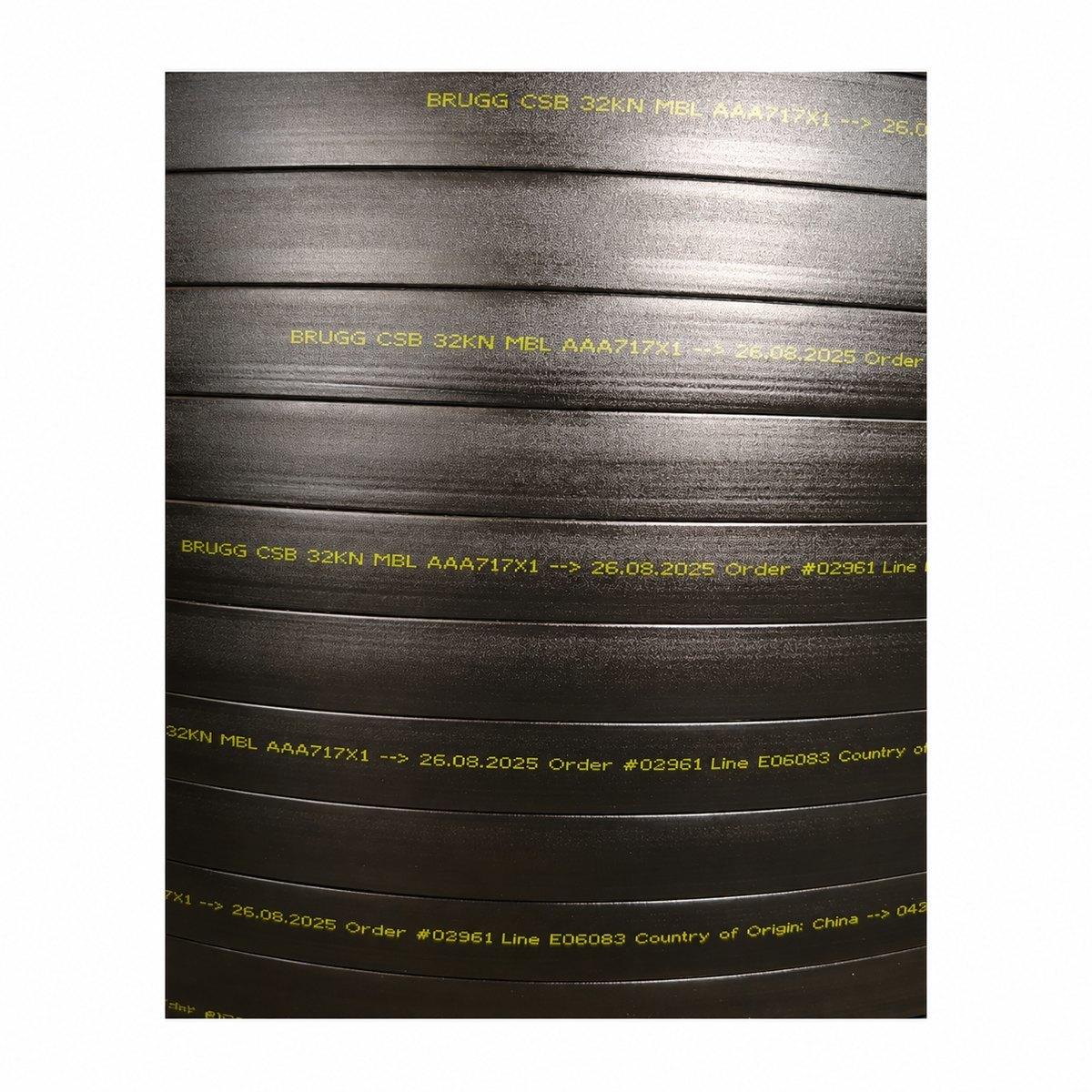 Belt markings and specifications used for elevator replacement part identification