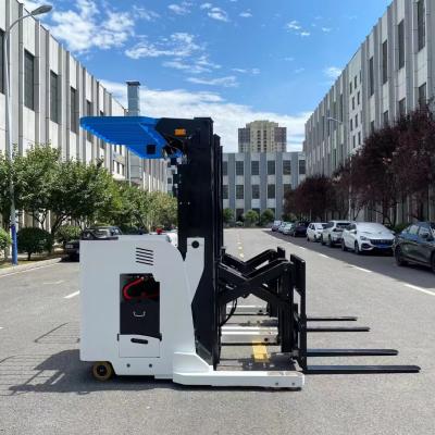 China Electric Single Scissor Reach Forklift 2000kg Capacity 51.2V 320AH Lithium Battery for sale