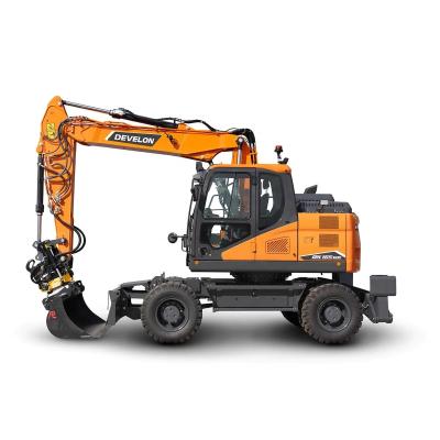 China Shanbo 1 Ton 1.2 Ton Mini Wheel Excavator 6600KG 48KW for Small Farms and Gardens for sale