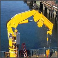 China Flange Type Ship Deck Crane 10 Ton Marine Crane with Winch 25000kg Self Weight for sale