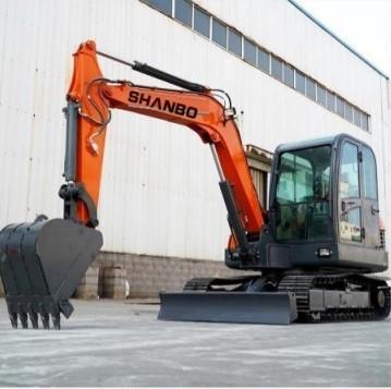 China Shanbo Mini Crawler Excavator 6 Ton 58 HP Small Digger with 400mm Track Shoe for sale