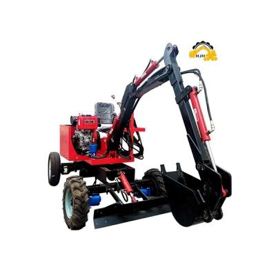 China Mini Diesel Spider Excavator 1T 2T 3T 4T Wheel Digger for Road Construction for sale