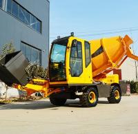 China Small Flat Mouth Automatic Feeding Mortar Cement Mixing Tank Truck 9cbm 4WD for sale