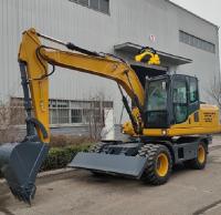 China Mini Wheeled Excavator 1.2 Ton 4505mm Digging Depth Hydraulic Cylinder for sale