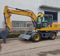 China Mini Wheeled Excavator 1.2 Ton 4505mm Digging Depth Hydraulic Cylinder for sale