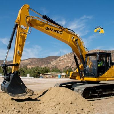 China Shanbo SH215 20 Ton Excavator with Cummins Engine 124 kW for Medium Construction for sale