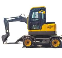 China 3.7 Ton PW45-9 Wheeled Excavator 34KW Water-Cooled Engine HJH Hydraulic Valve for sale