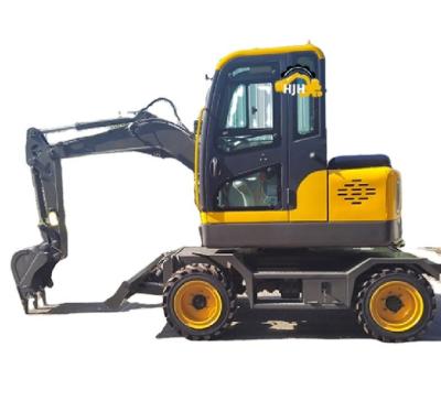 China 3.7 Ton PW45-9 Wheeled Excavator 34KW Water-Cooled Engine HJH Hydraulic Valve for sale