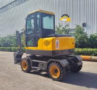 China 3.7 Ton PW45-9 Wheeled Excavator 34KW Water-Cooled Engine HJH Hydraulic Valve for sale