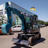 China 3.7 Ton PW45-9 Wheeled Excavator 34KW Water-Cooled Engine HJH Hydraulic Valve for sale