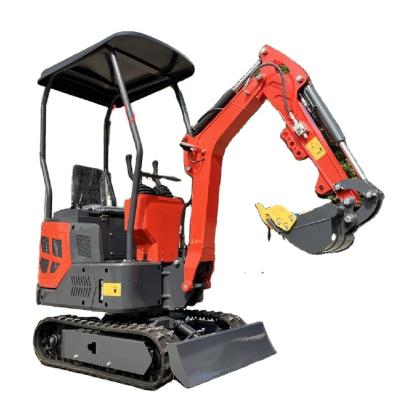 China 1.4 Ton Mini Crawler Excavator 12Hp Hydraulic Digger Small Red Excavator for Construction for sale